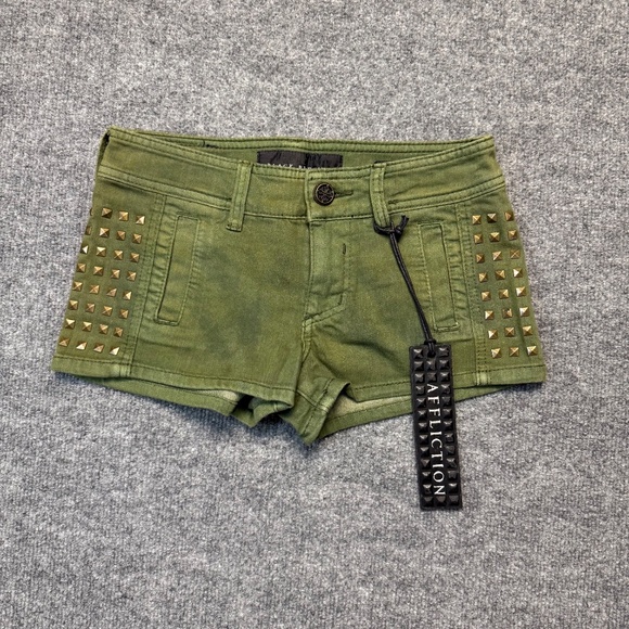 Affliction | Shorts | Affliction Womens Lizzie Short Shorts Green ...